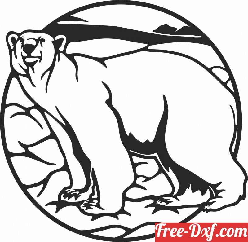 Download Polar bear wall decor dxf 6jXfM High quality free