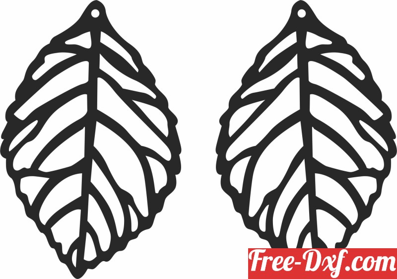 Download earrings pendants art leaves dxf 6oade High quality free