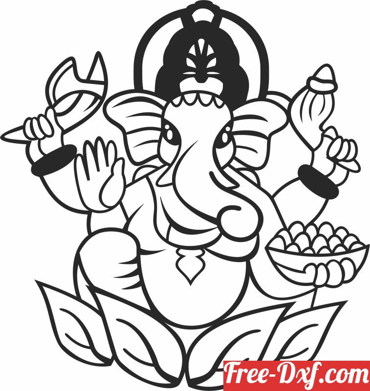 Download Hindu God Ganesha clipart 6rere High quality free Dxf fi