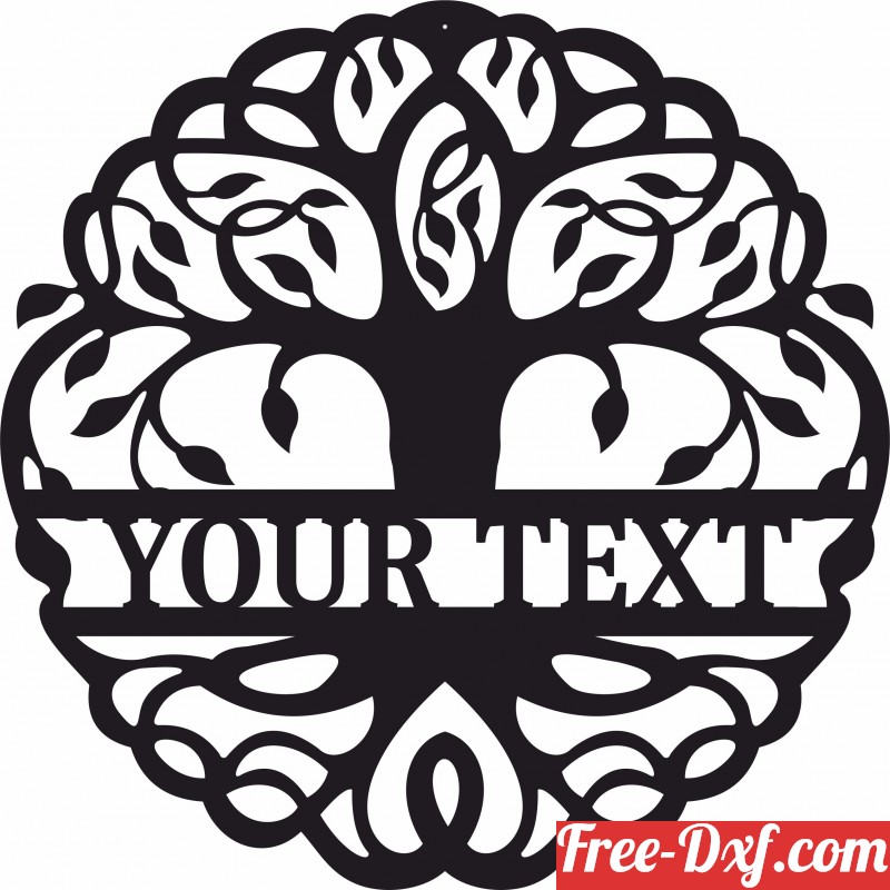 Download Tree of life Monogram wall art decor with Custom name 72