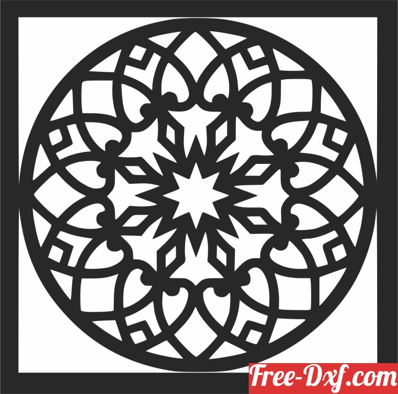 Download mandala wall art decor 72orv High quality free Dxf files
