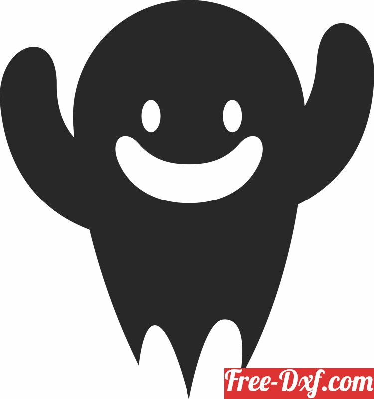 Download happy Ghost halloween clipart dxf 74s2z High quality fre