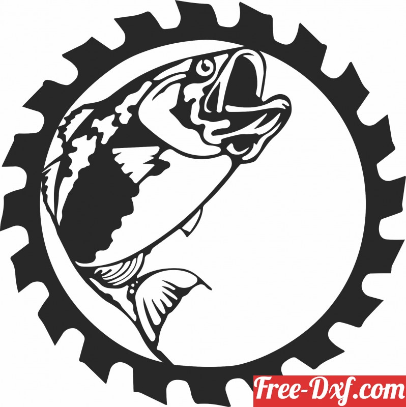 Download Fish clipart wall decor 7GBER High quality free Dxf file