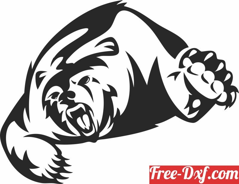 Download angry Grizzly Bear clipart 7TjlZ High quality free Dxf f