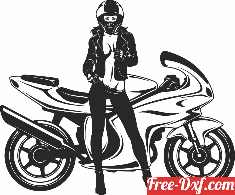 Download Sexy Girl with Motorcycle svg 7lSz1 High quality free