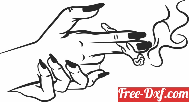 Download Weed Joint in Hand Silhouette dxf 7wi9v High quality fre