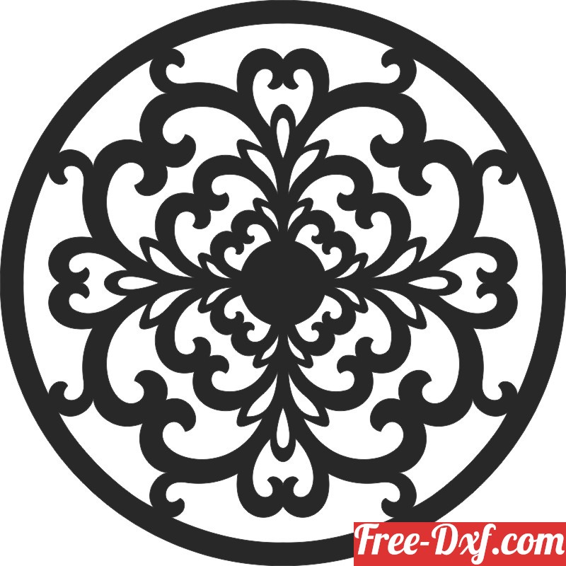 Download mandala wall art decor 87Sbm High quality free Dxf files