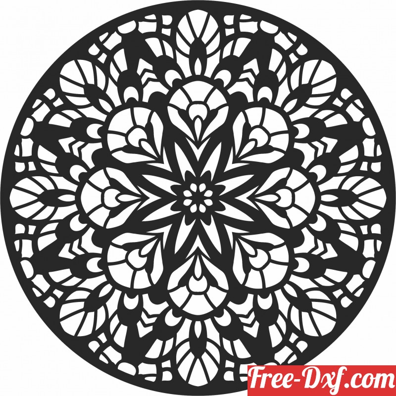 Download Round Decorative mandala pattern dxf 8K3qL High quality