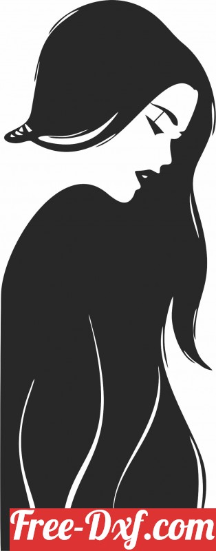 Download Woman with long hair 8Xisy High quality free Dxf files,