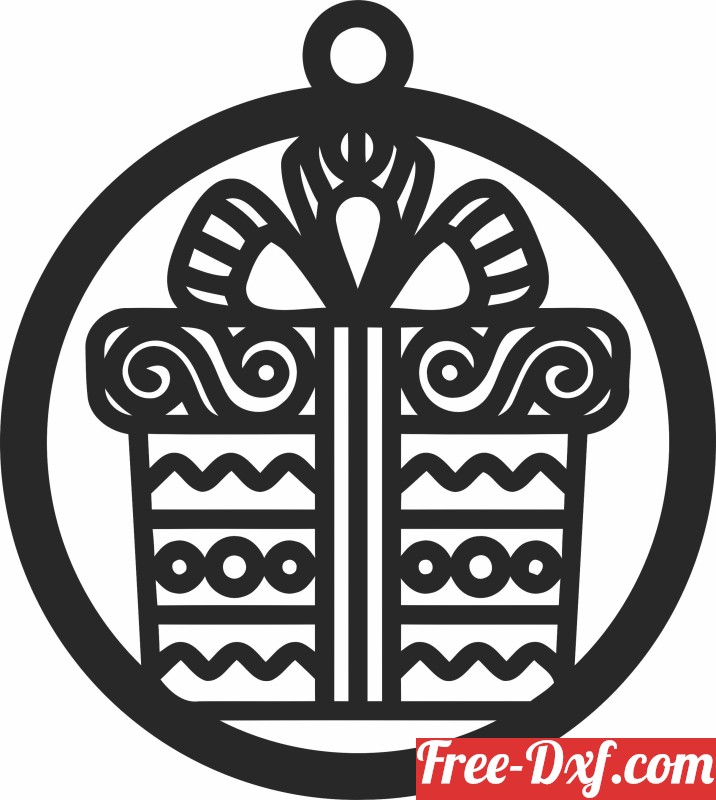 Download gift box christmas ornament 8gRmw High quality free Dxf