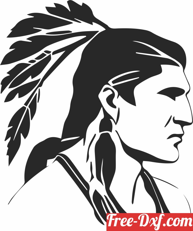 Download american indian chief art 8nqrT High quality free Dxf fi