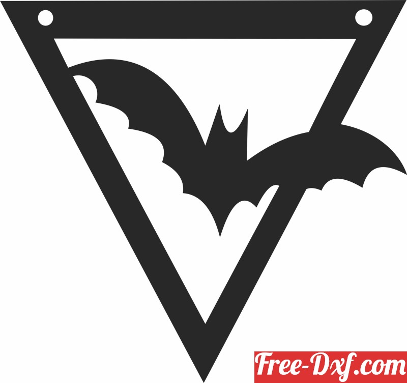 Download bat halloween wall art 90qm5 High quality free Dxf files