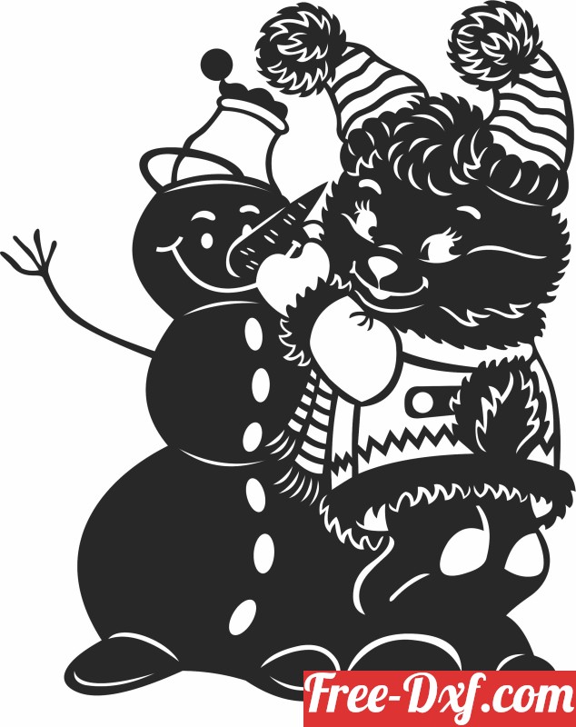 Download christmas snowman clipart 91s6I High quality free Dxf fi