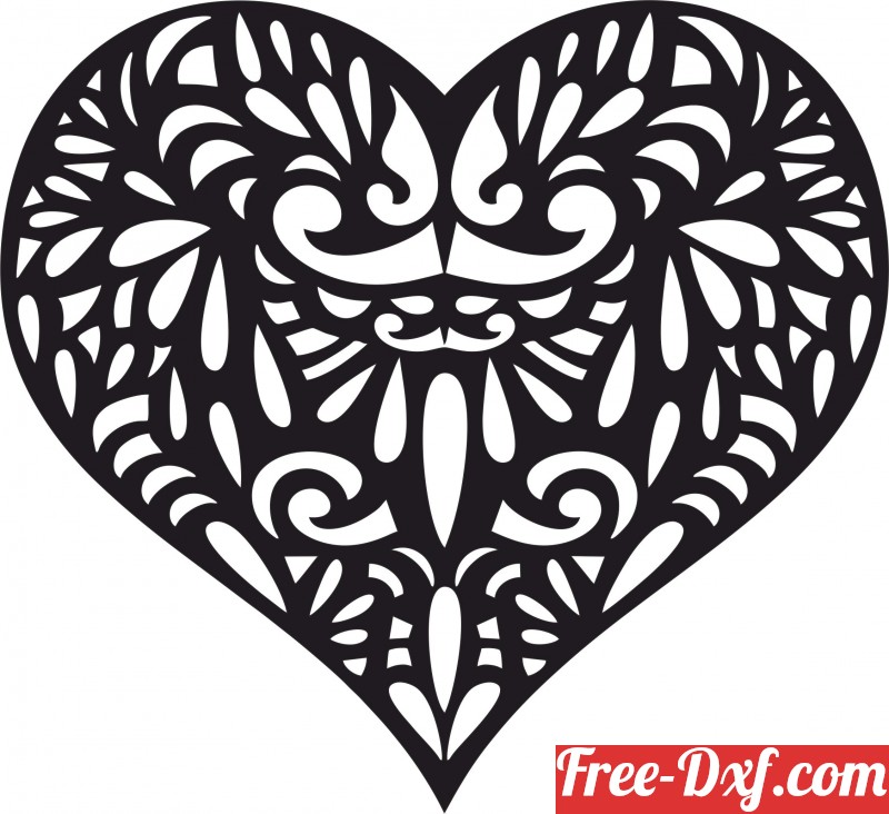 Download Heart love sign 9CUCx High quality free Dxf files, Svg,