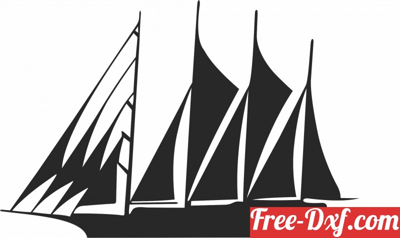 Download sailboat sailing ship 9EFBc High quality free Dxf files,