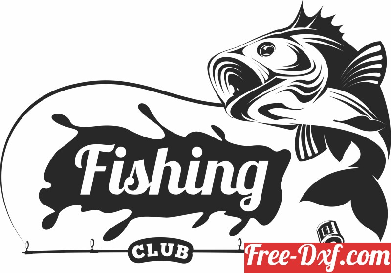 Download Fishing club sign logo 9I704 High quality free Dxf files