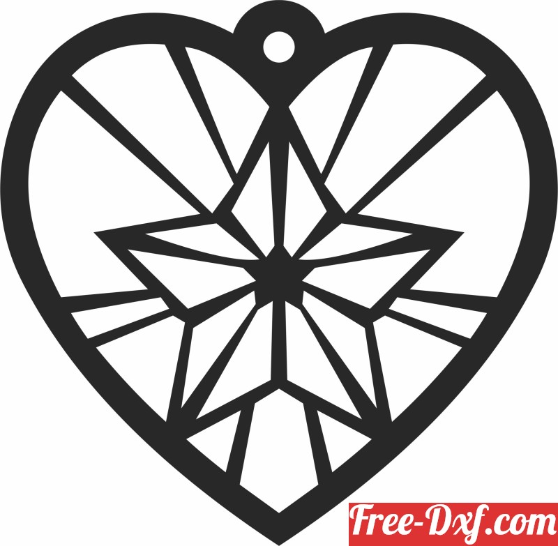 Download Heart ornament 9MFaG High quality free Dxf files, Svg, C