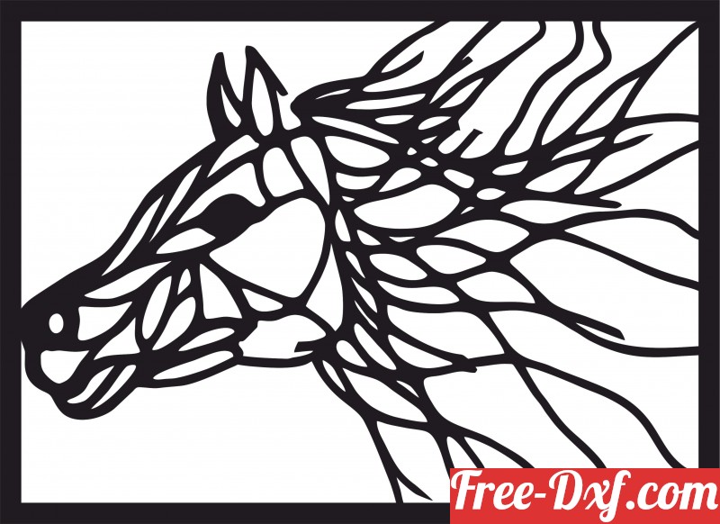 Download horse wall home decor 9SiVY High quality free Dxf files,