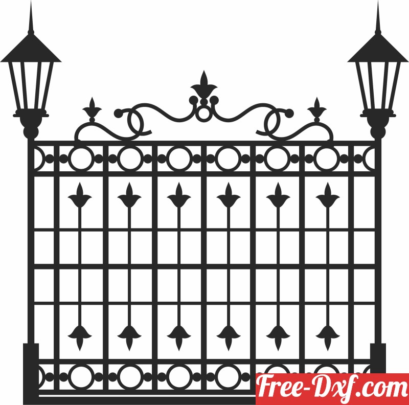 Download decorative fence gate 9VZot High quality free Dxf files,