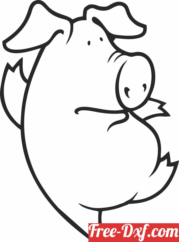 Download pig dancing clipart 9Y992 High quality free Dxf files, S