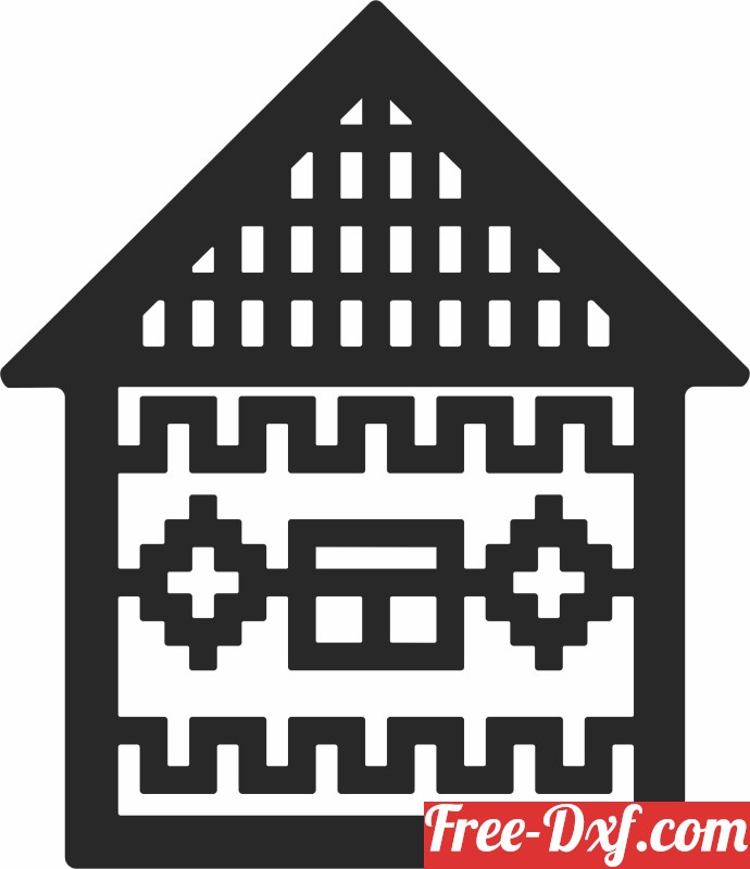 Download christmas house clipart 9oWlL High quality free Dxf file