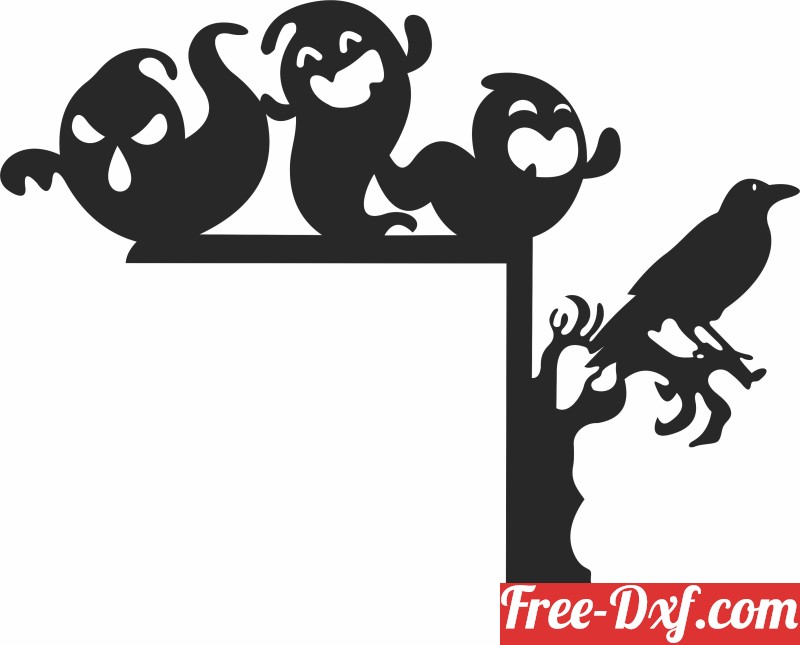 Download Scary halloween ghost corner stake ai A0Syq High quality