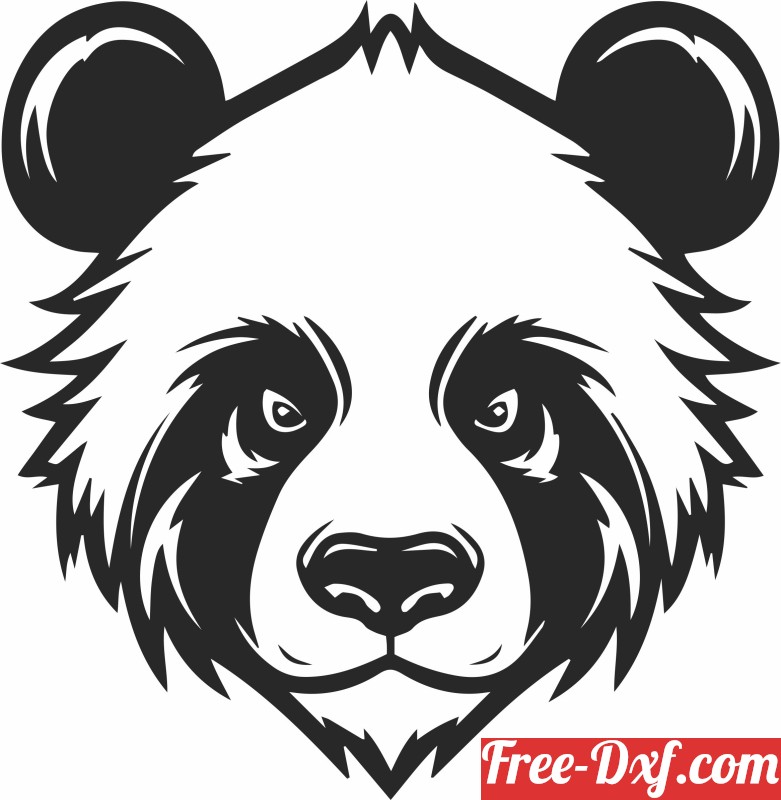 Download angry Panda face cliparts A1HT6 High quality free Dxf fi
