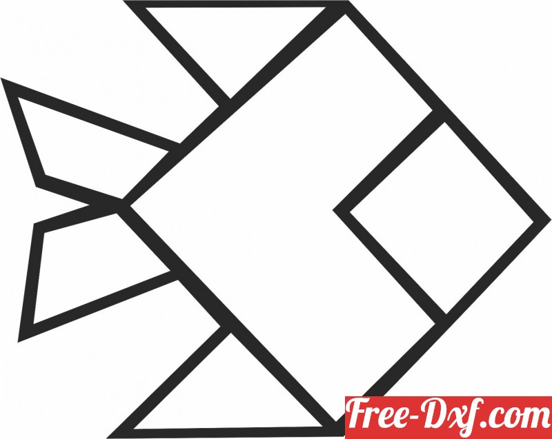 Download Geometric Polygon fish AD6di High quality free Dxf files
