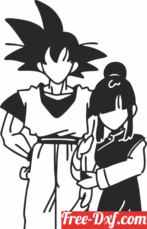 Download goku and milk DBZ cliparts AK4xI High quality free Dxf f