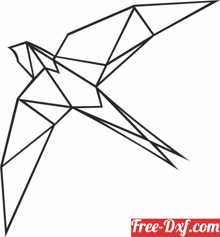 Download Geometric Polygon bird AOWRO High quality free Dxf files