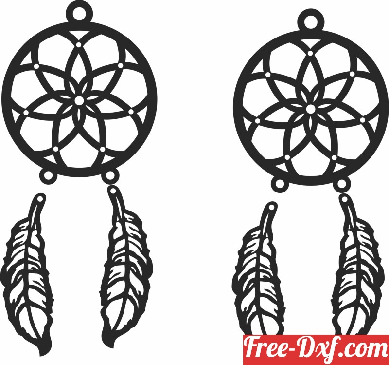 Download indian leaves earrings AUxb9 High quality free Dxf file