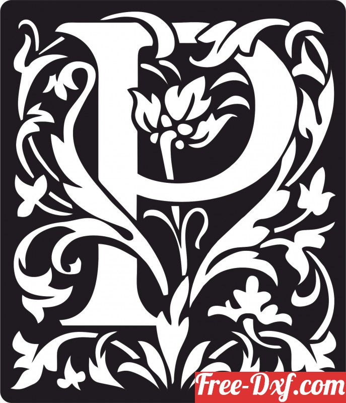 Download Personalized Monogram Initial Letter P Floral Artwork ai