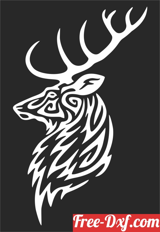 Download Elk wall art dxf Arv0Y High quality free