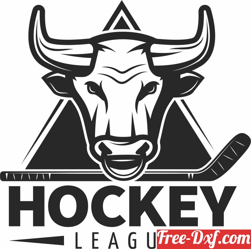 Download Hockey bull logo dxf BE28Y High quality free