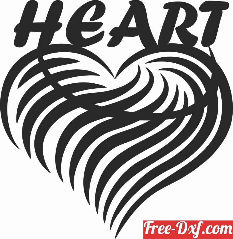 Download Heart wall sign BnOCO High quality free Dxf files, Svg,