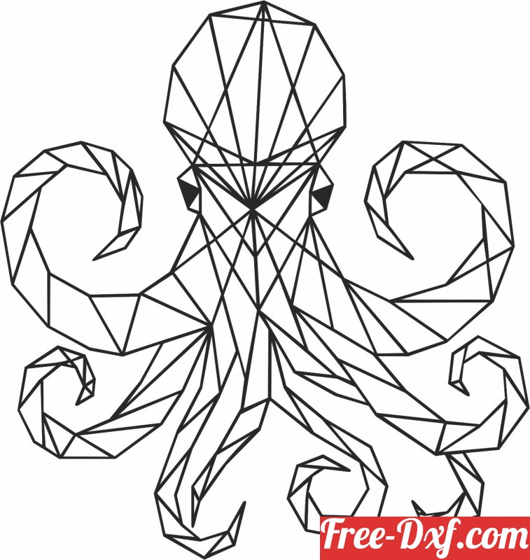 Download Geometric Polygon octopus BoT72 High quality free Dxf fi
