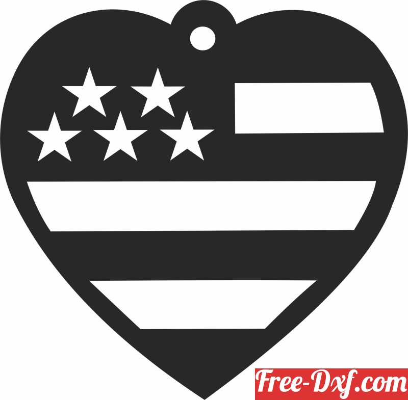 Download Heart ornament USA gifts Bq3C4 High quality free Dxf fil