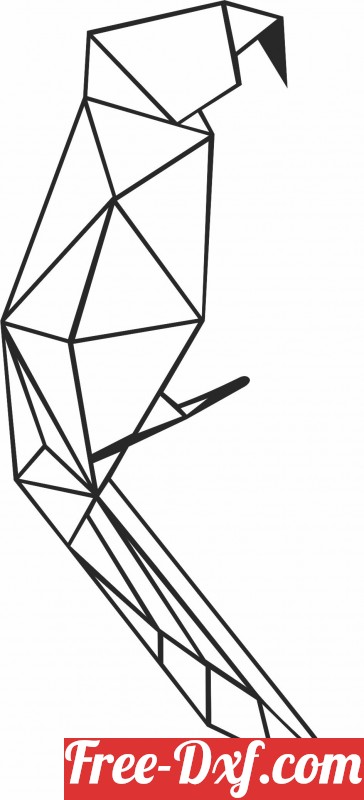 Download Geometric Polygon parrot Bw5mL High quality free Dxf fil