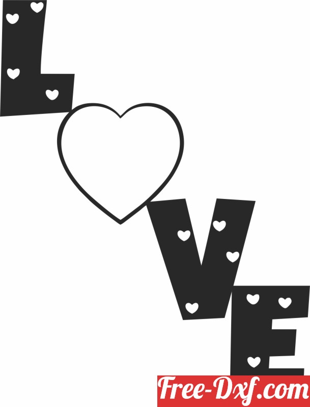 Download love Heart wall sign BygVs High quality free Dxf files,