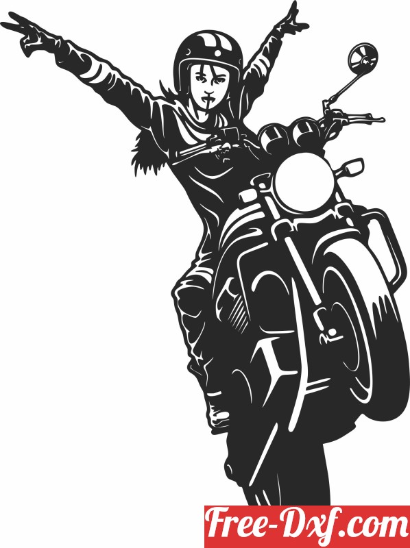 Download Girl Women On Motorcycles svg C3emF High quality free