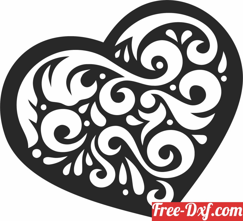 Download heart art CFwkX High quality free Dxf files, Svg, Cdr an