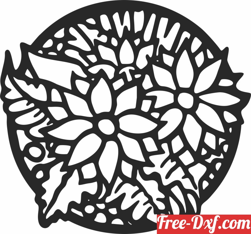 Download decorative floral wall art CHXUt High quality free Dxf f
