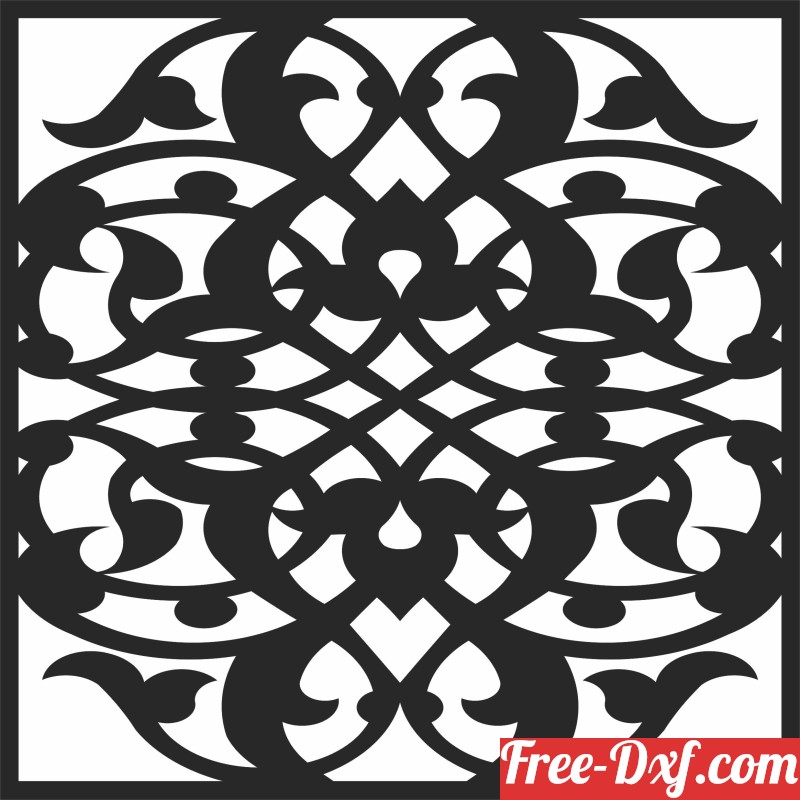 Download decorative pattern square wall panel dxf CNFfu High qual