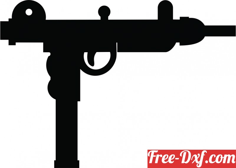 Download Rifle pistol Silhouette CnQTZ High quality free Dxf file