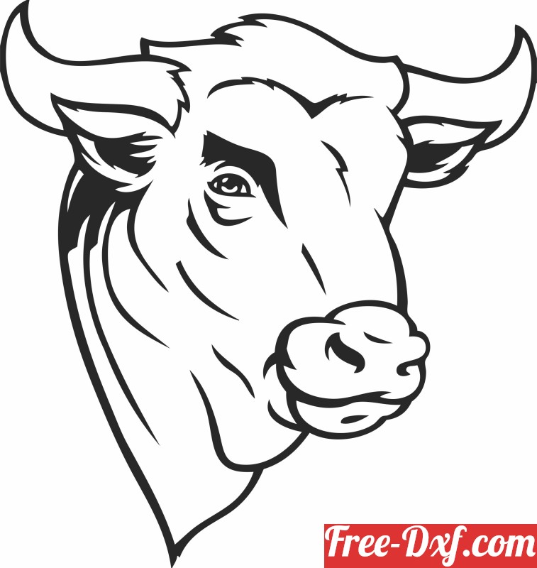 Download cow head wall cliparts CtBkx High quality free Dxf files