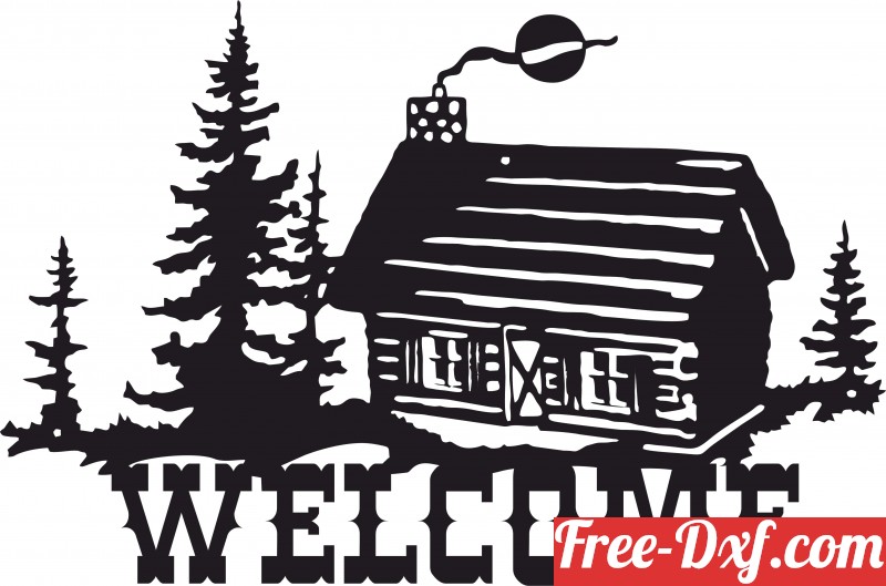 Download welcome sign old home scene D0HCf High quality free Dxf