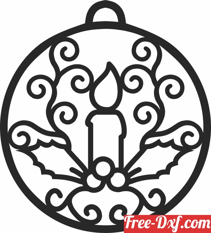 Download christmas candle ornament D1NtN High quality free Dxf fi