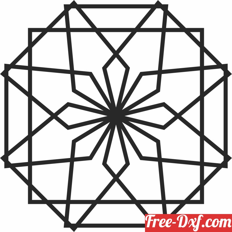 Download Geometric mandala wall decor D21jT High quality free Dxf