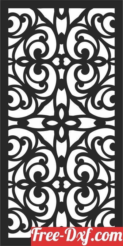 Download door pattern wall screen D3Qss High quality free Dxf fil
