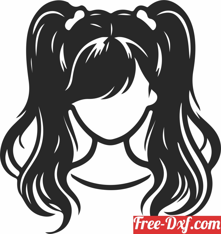 Download girl hair style DmVZb High quality free Dxf files, Svg,